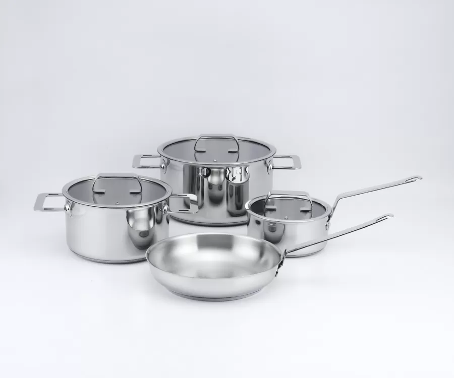 Stainless Steel Cookware Set with Glass Lid Price